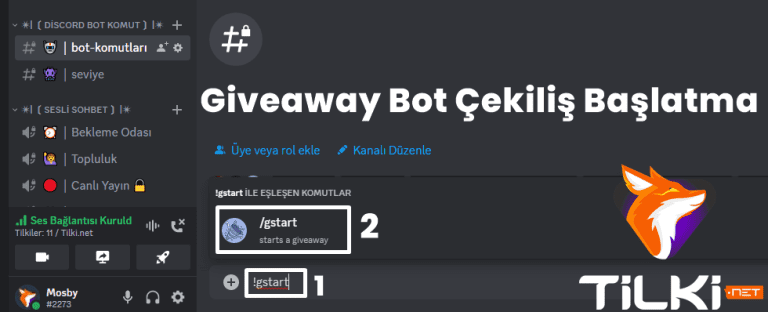 Discord Giveaway Bot Nasıl Kullanılır? (Çekiliş Botu) - Tilki.NET 🦊